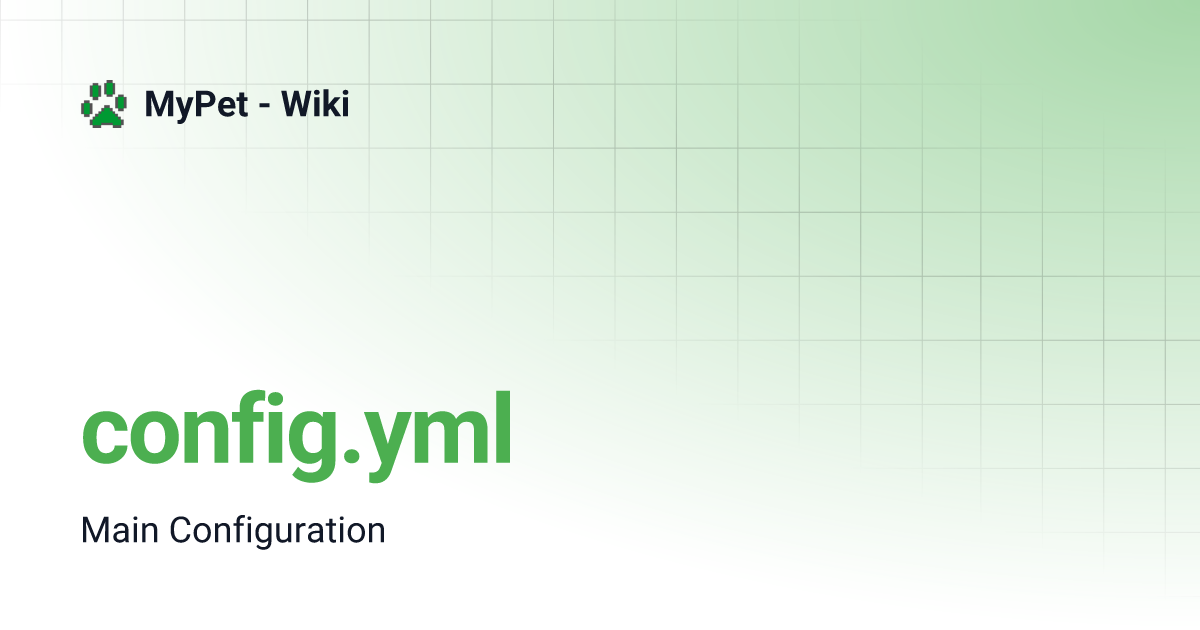 config.yml | MyPet - Wiki