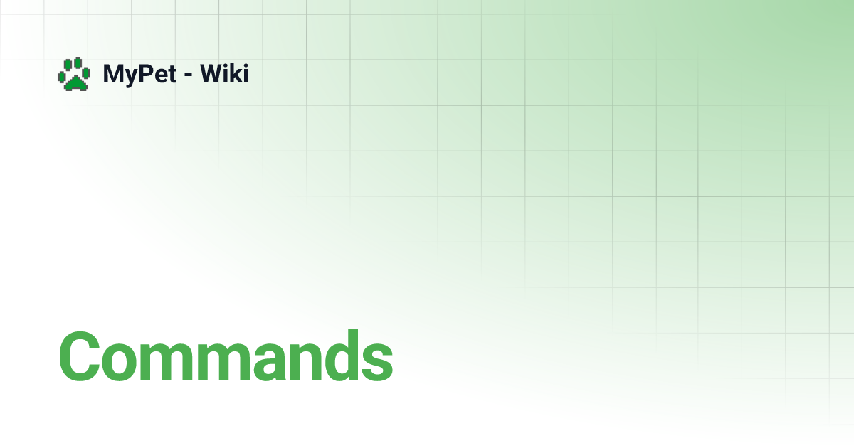 Commands | MyPet - Wiki